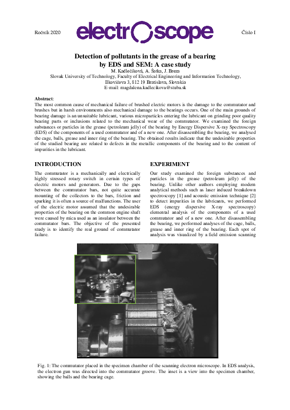 (PDF) Detection of pollutants in the grease of a bearing by EDS and SEM: A case study
