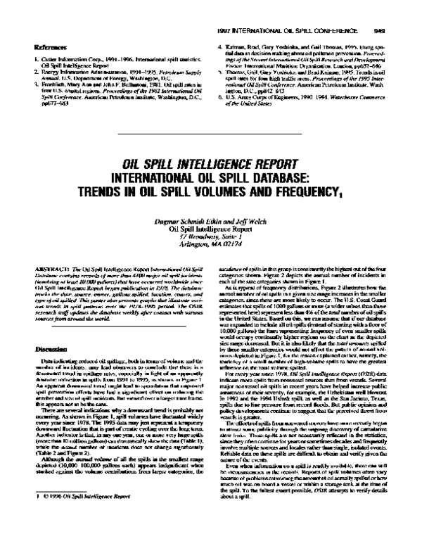 (PDF) Oil Spill Intelligence Report International Oil Spill Database ...