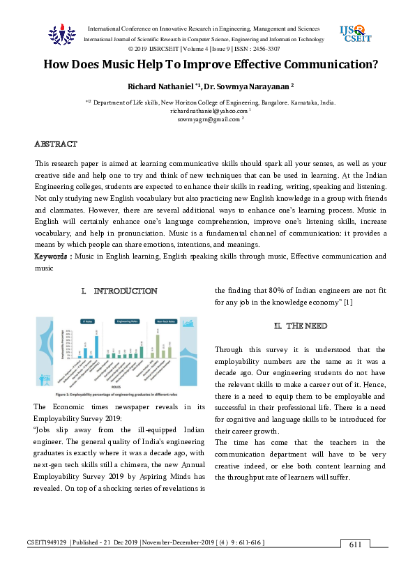 (PDF) How does Music help to Improve Effective Communication