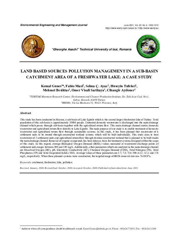 (PDF) Land Based Sources Pollution Management in a Sub-Basin Catchment ...