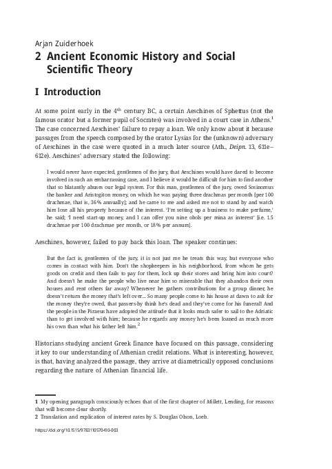 (PDF) Ancient economic history and social scientific theory