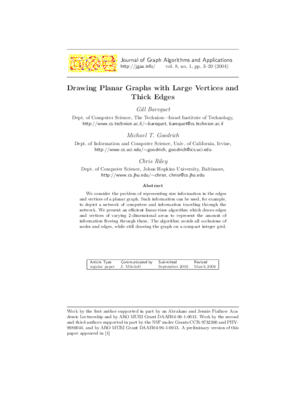 (PDF) Drawing Planar Graphs with Large Vertices and Thick Edges