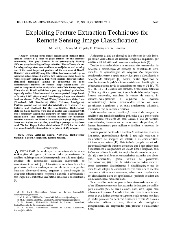 (PDF) Exploiting Feature Extraction Techniques for Remote Sensing Image Classification