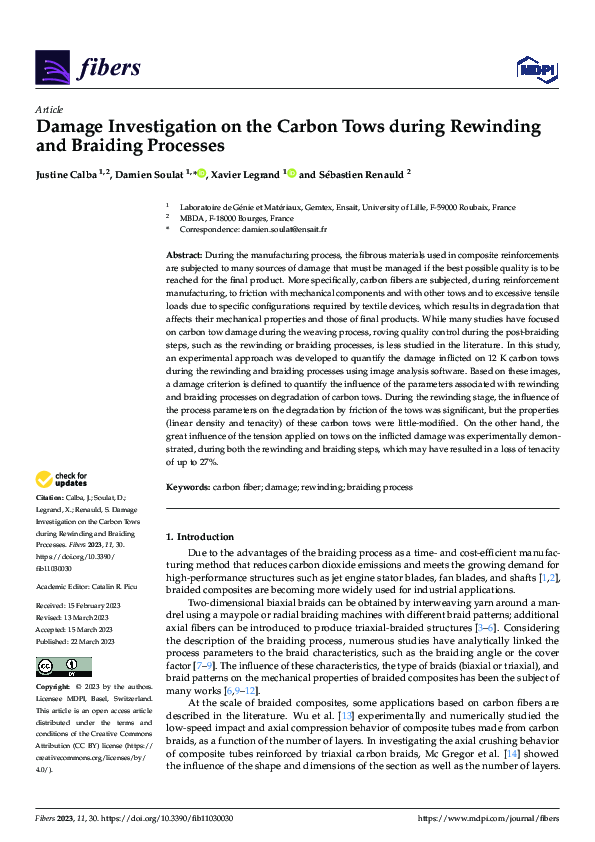 (PDF) Damage Investigation on the Carbon Tows during Rewinding and ...