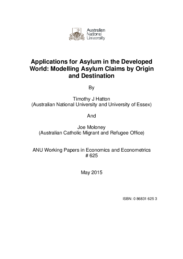 (PDF) Applications for asylum in the developed world: Modelling asylum ...