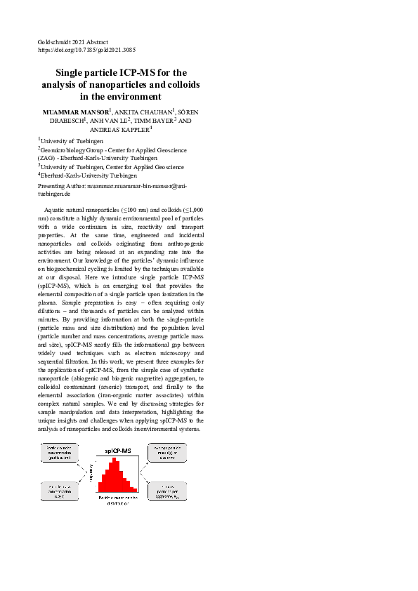 (PDF) Single particle ICP-MS for the analysis of nanoparticles and colloids in the environment