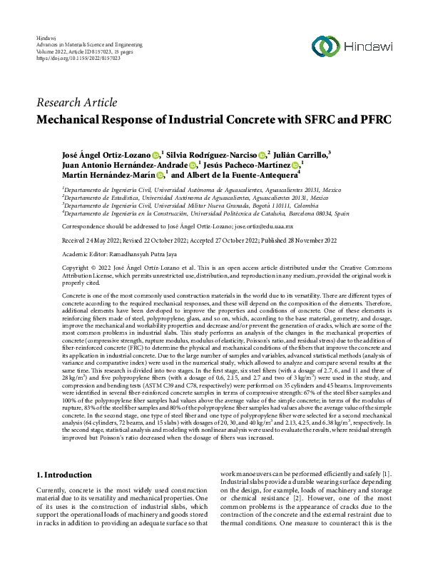 (PDF) Mechanical Response of Industrial Concrete with SFRC and PFRC