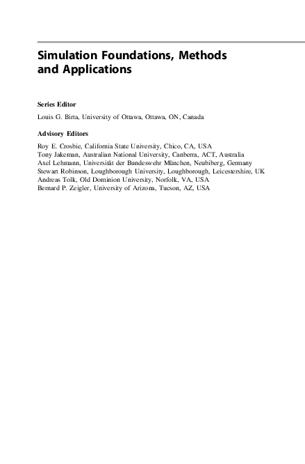 (PDF) Modelling and Simulation