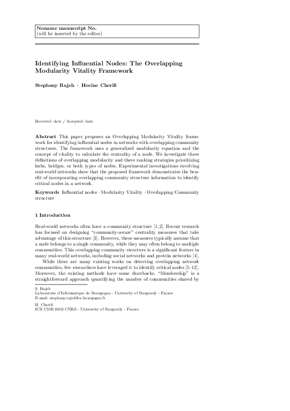 (PDF) Identifying Influential Nodes: The Overlapping Modularity ...