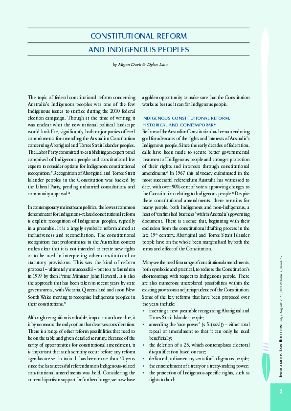 (PDF) Constitutional Reform and Indigenous Peoples