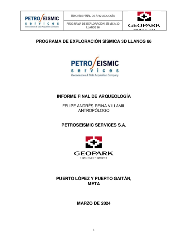(PDF) INFORME FINAL ARQUEOLOGÍA LLANOS 3D