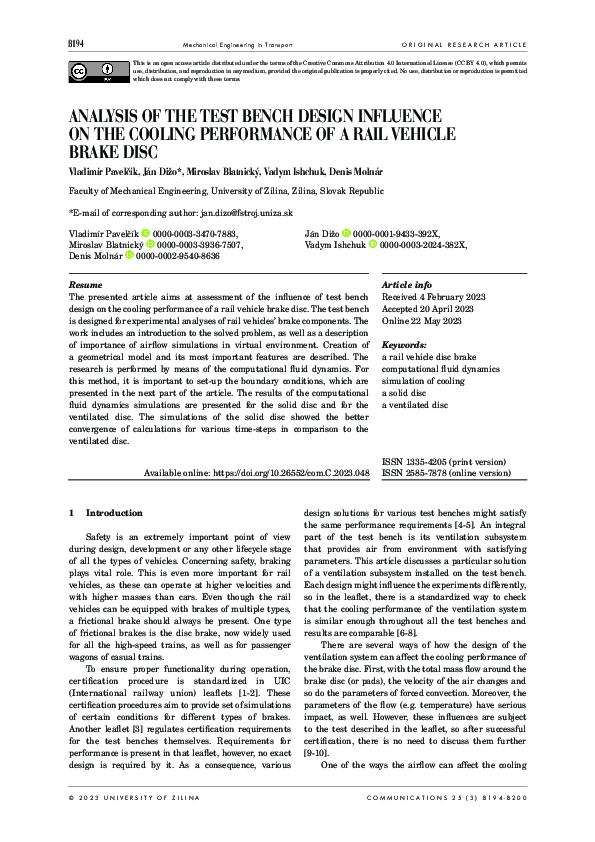 (PDF) Analysis of the Test Bench Design Influence on the Cooling ...