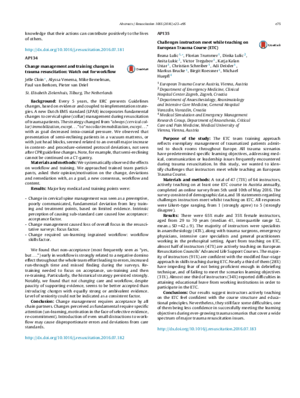 (PDF) Challenges instructors meet while teaching on European Trauma ...