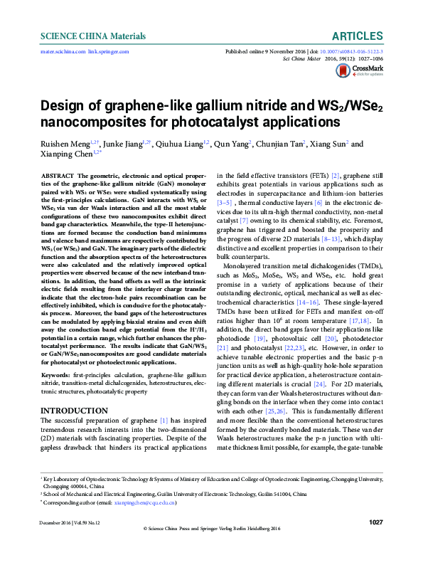 (PDF) Design of graphene-like gallium nitride and WS2/WSe2 ...