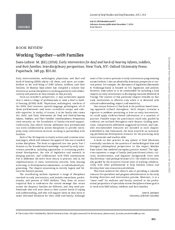 (PDF) Working Together—with Families
