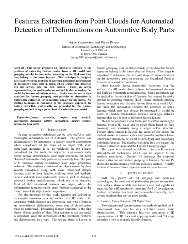 (PDF) Features extraction from point clouds for automated detection of deformations on ...