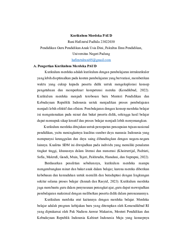 (PDF) Kurikulum Merdeka PAUD