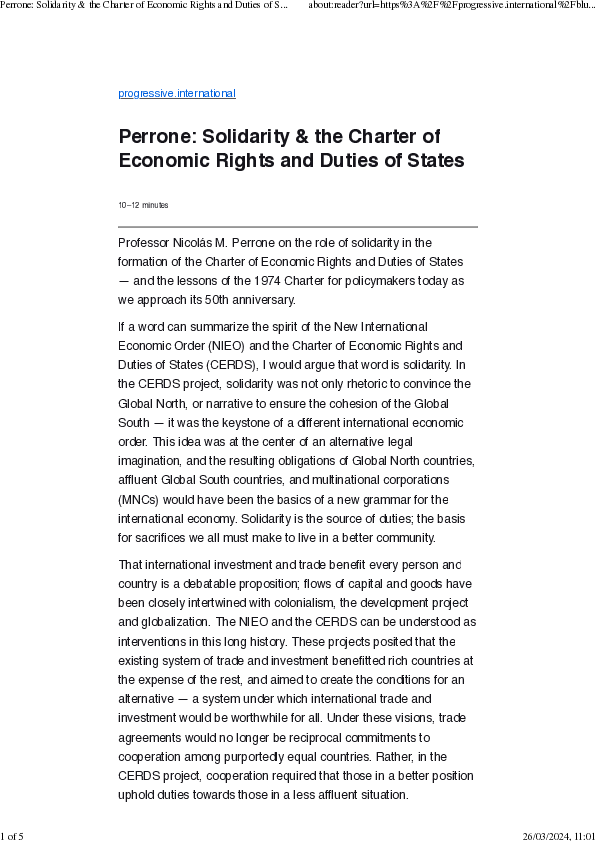 (PDF) Solidarity & the Charter of Economic Rights and Duties of States ...