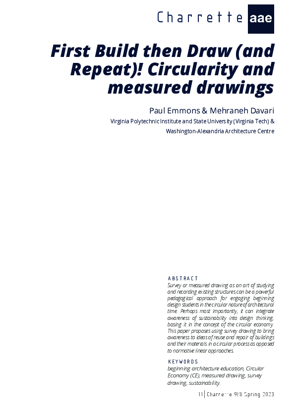 (PDF) First Build then Draw (and Repeat)! Circularity and measured ...