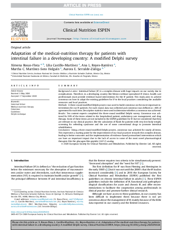 (PDF) Adaptation of the medical-nutrition therapy for patients with ...
