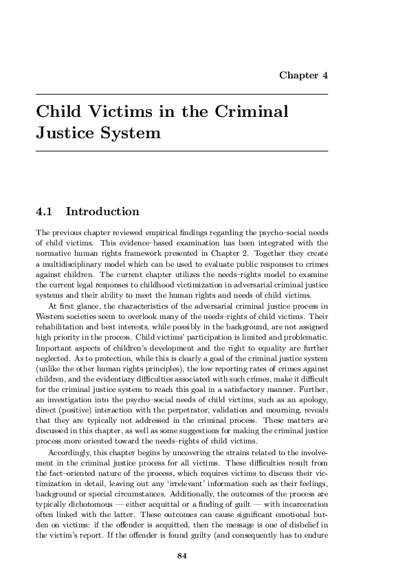 (PDF) Child Victims in the Criminal Justice System