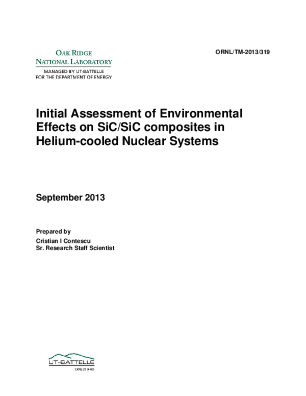 (PDF) Initial assessment of environmental effects on SiC/SiC composites ...