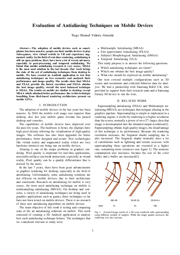 (PDF) Evaluation of Antialiasing Techniques on Mobile Devices
