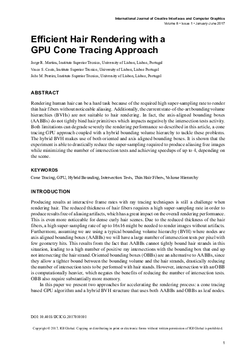 (PDF) Efficient Hair Rendering with a GPU Cone Tracing Approach