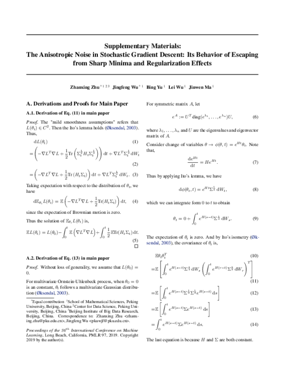 (PDF) The Anisotropic Noise in Stochastic Gradient Descent: Its Behavior of Escaping from Sharp ...