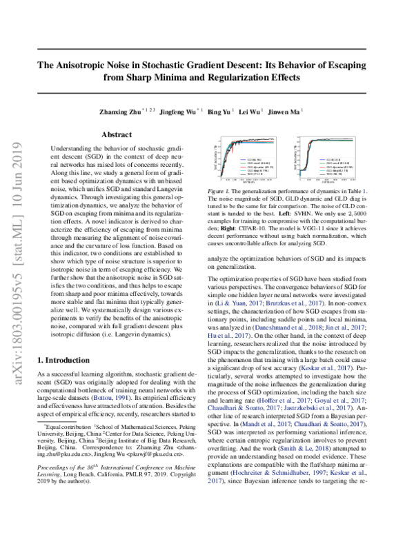 (PDF) The Anisotropic Noise in Stochastic Gradient Descent: Its Behavior of Escaping from Sharp ...