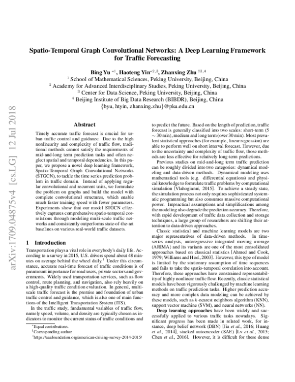 Pdf Spatio Temporal Graph Convolutional Networks A Deep Learning