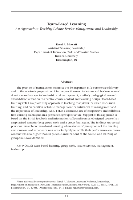 (PDF) Team-Based Learning