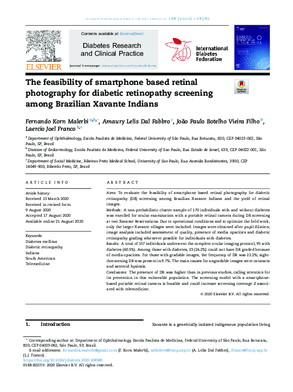 (PDF) The feasibility of smartphone based retinal photography for ...