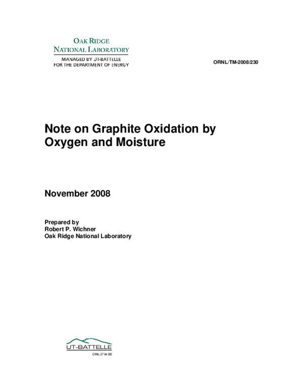 (PDF) Note on Graphite Oxidation by Oxygen and Moisture