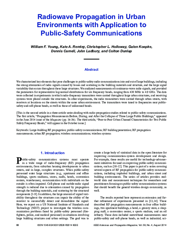 (PDF) Radiowave Propagation in Urban Environments with Application to ...