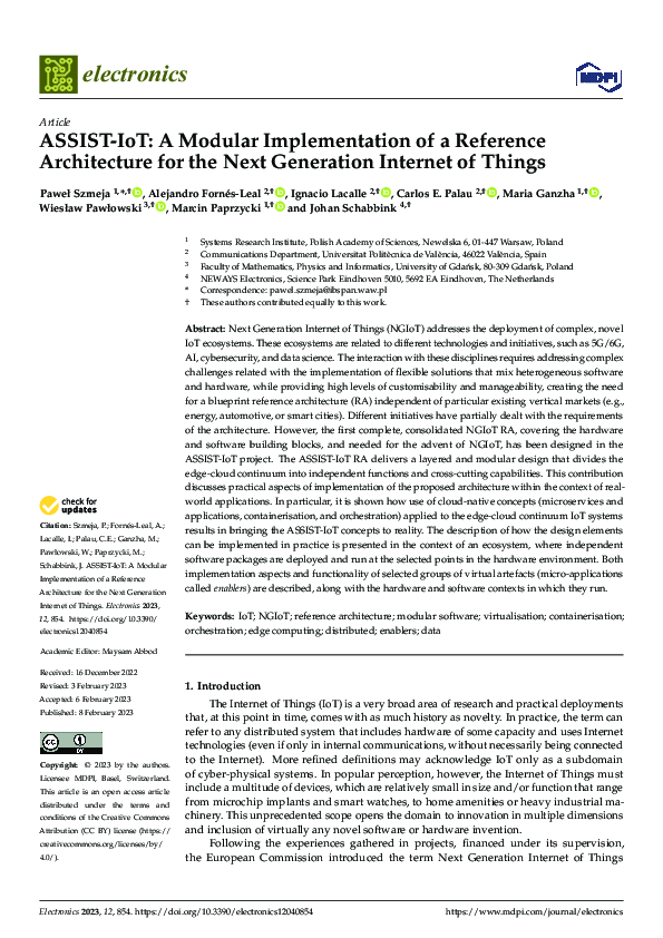 (PDF) ASSIST-IoT: A Modular Implementation of a Reference Architecture ...