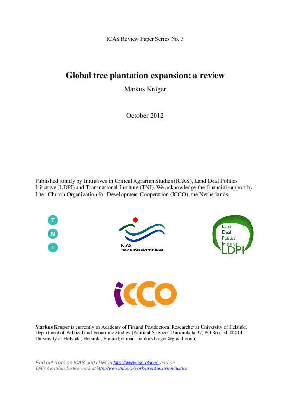 (PDF) Global tree plantation expansion: a review