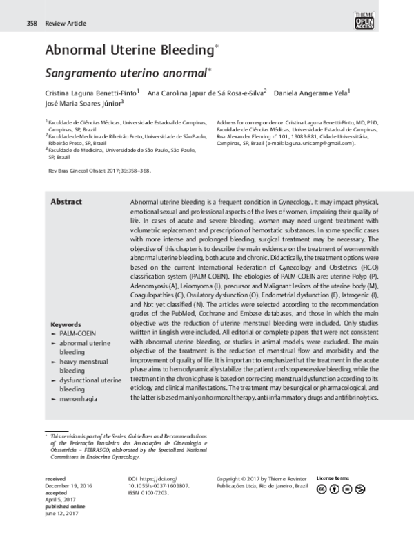 (PDF) Abnormal Uterine Bleeding