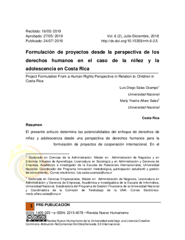 (PDF) Formulación Proyectos La formulación de proyectos desde la perspectiva de los derechos ...