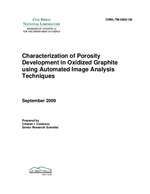 (PDF) Characterization of Porosity Development in Oxidized Graphite using Automated Image ...
