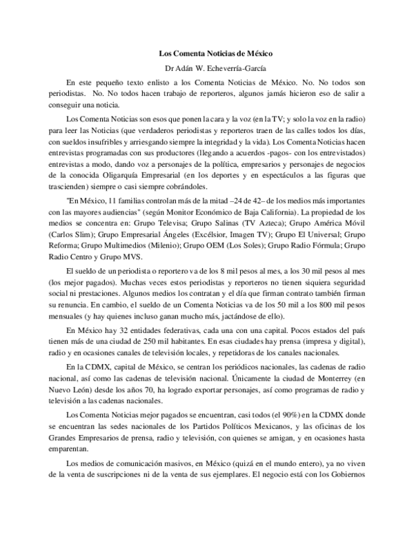 (PDF) Los Comenta Noticias de México