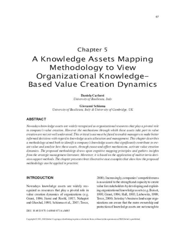 (PDF) A Knowledge Assets Mapping Methodology to View Organizational ...