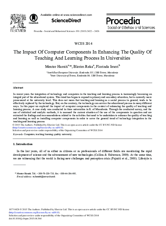 (PDF) The Impact of Computer Components in Enhancing the Quality of ...