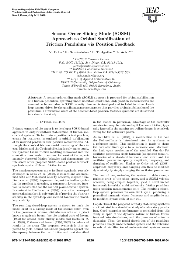 (PDF) Second Order Sliding Mode (SOSM) Approach to Orbital ...