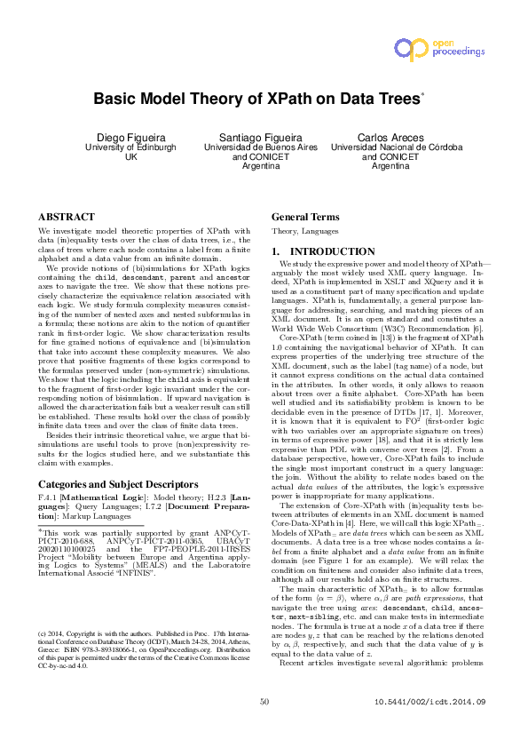 (PDF) Basic Model Theory of XPath on Data Trees