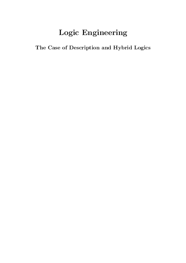 (PDF) Logic Engineering: The Case of Description and Hybrid Logics ...