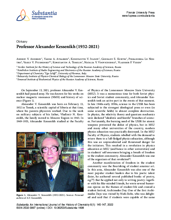 (PDF) Obituary: Professor Alexander Kessenikh (1932-2021)