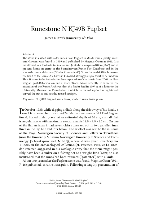 (PDF) Runestone N KJ49B Fuglset