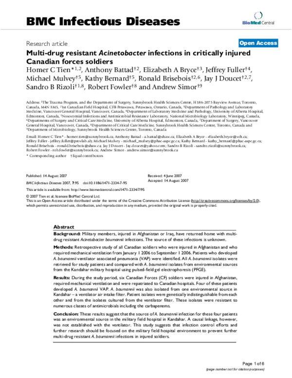(PDF) Multidrug Resistant Acinetobacter Infection and Their Antimicrobial Susceptibility Pattern ...