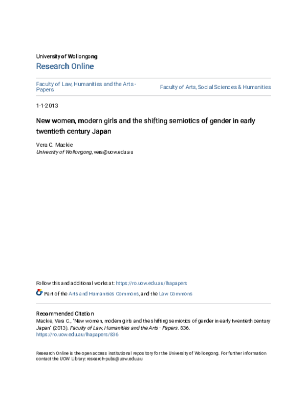 (PDF) New women, modern girls and the shifting semiotics of gender in ...